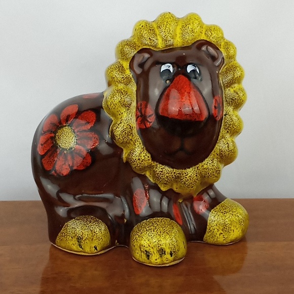 Vintage | Accents | Vintage Midcentury Italian Ceramic Lion Coin Bank ...